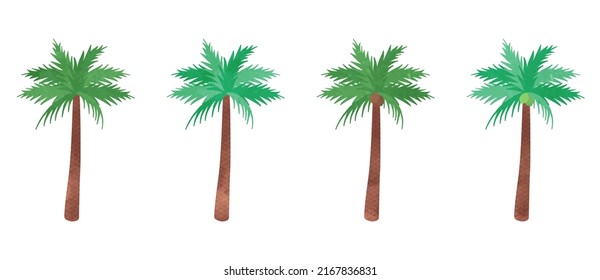Cute Palm Tree Illustration Set Stock Vector (Royalty Free) 2167836831 ...