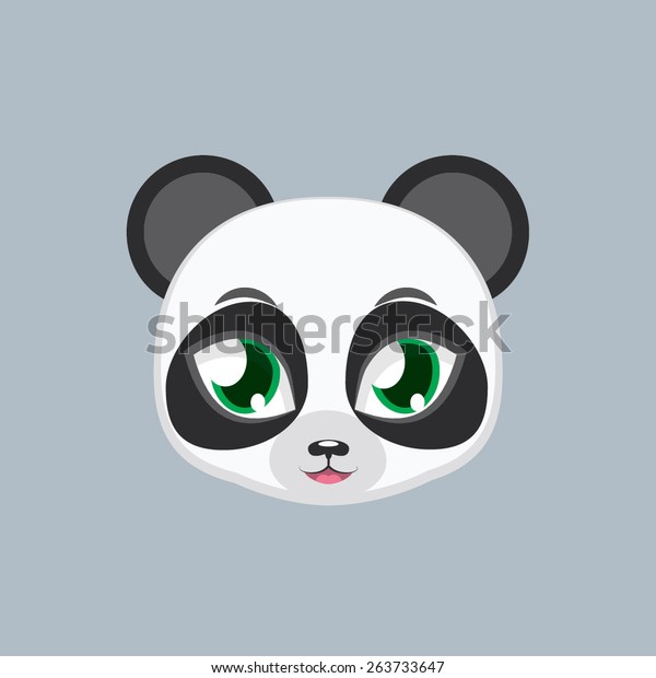Cute Panda Avatar Flat Colors Stock Vector (Royalty Free) 263733647 ...