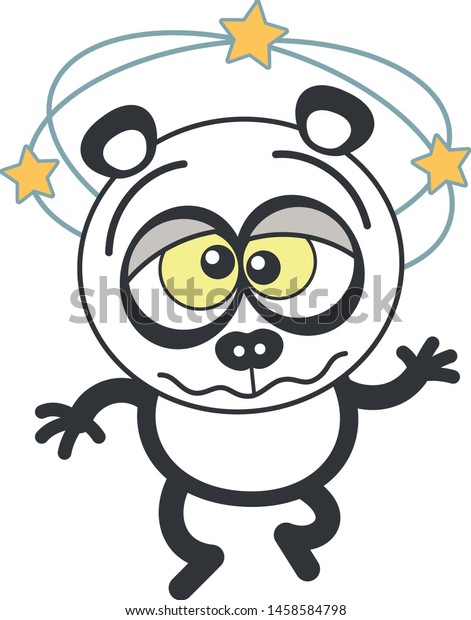 Cute Panda Bear Rounded Ears Black Stock Vector (Royalty Free ...