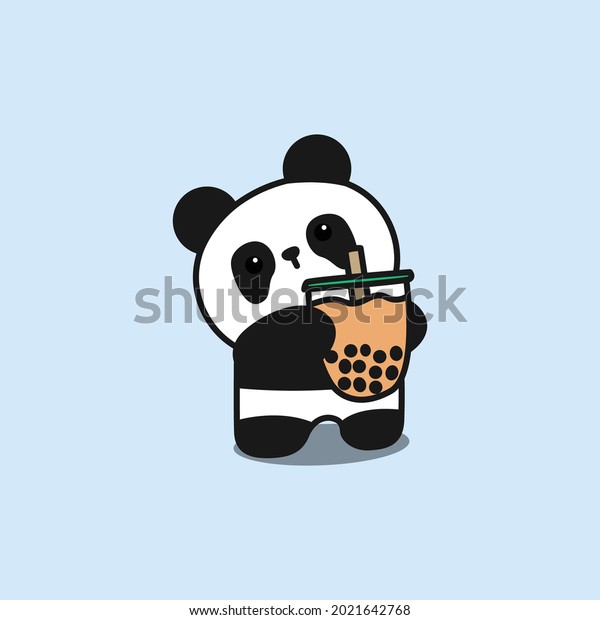 Cute Panda Bubble Tea Cartoon Vector Stock Vector (Royalty Free ...