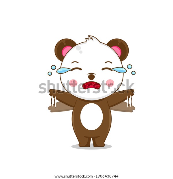 Cute Panda Crying Vector Illustration Chibi Stock Vector (Royalty Free ...