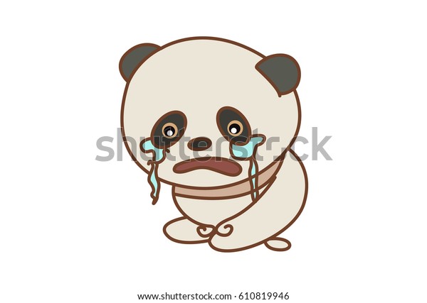 Cute Panda Crying Vector Illustration Isolated : image vectorielle de ...