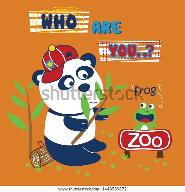 Cute Panda Frog Zoo Funny Animal Stock Vector (Royalty Free) 1448589872 ...