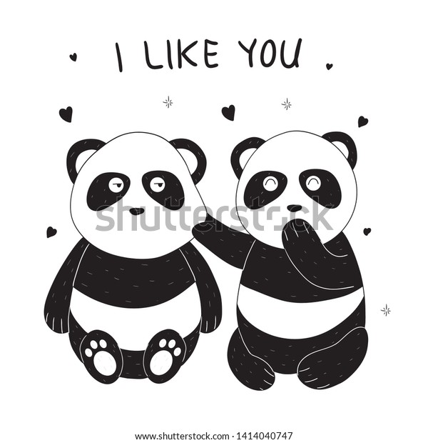 Cute Panda Hand Drawn All Needs Stock Vector (Royalty Free) 1414040747 ...
