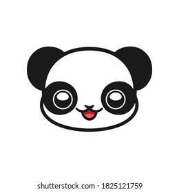 Cute Panda Head Happy Smiling Face Stock Vector (Royalty Free ...