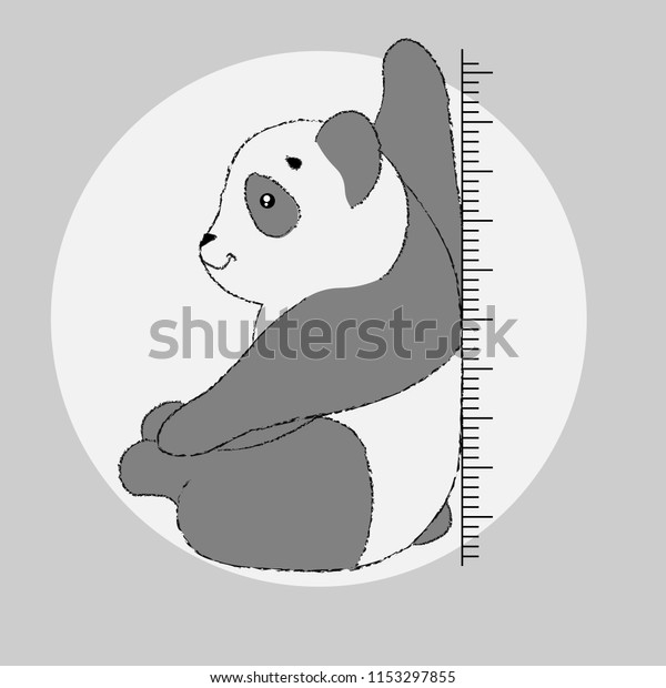 Cute Panda Height Chart School Kindergarden Stock Vector (Royalty Free ...