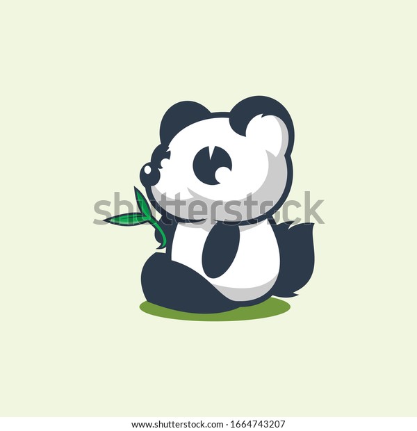 Cute Panda Illustration Logo Design Stock Vector (Royalty Free ...
