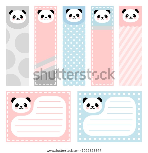 Cute Panda Note Sticker Note Paper 스톡 벡터(로열티 프리) 1022823649 | Shutterstock