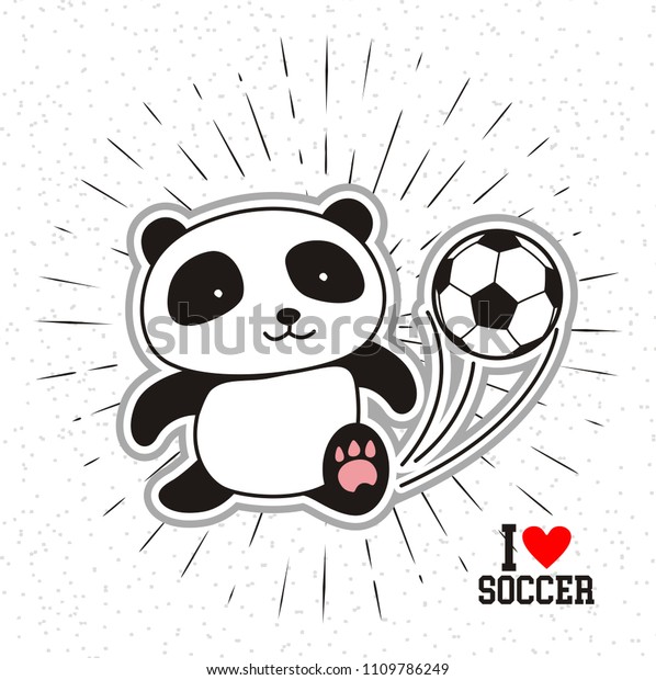 Cute Panda Playing Soccer Stock Vector (Royalty Free) 1109786249 ...