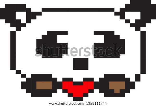 Cute Panda Pxiel Art Stock Vector (Royalty Free) 1358111744 | Shutterstock