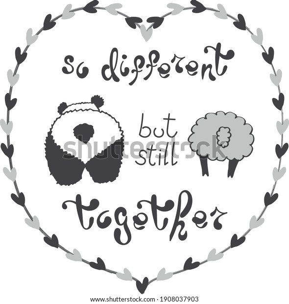 Cute Panda Sheep Cartoon Doodle Style Stock Vector (Royalty Free ...