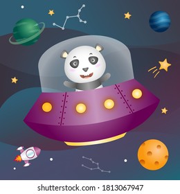 Cute Panda Space Galaxy Stock Vector (Royalty Free) 1813067947 ...