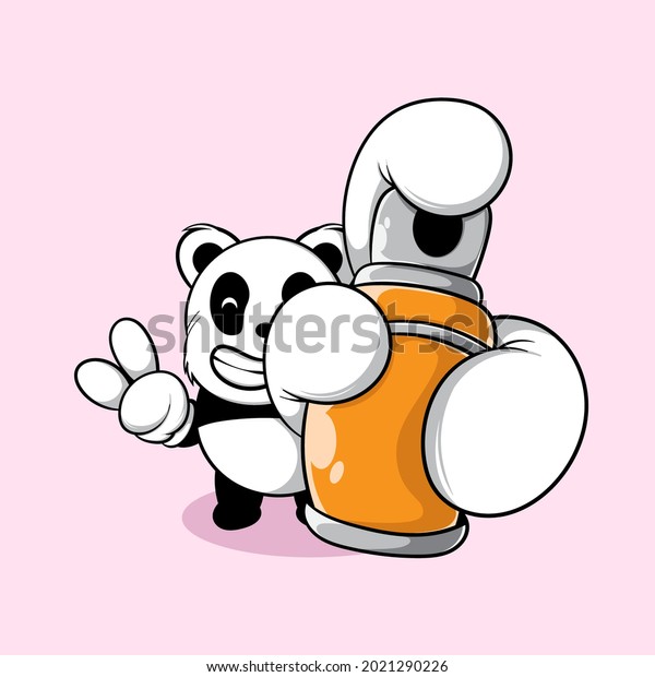 Cute Panda Spray Paint Stock Vector (Royalty Free) 2021290226 ...
