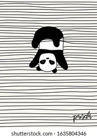 Cute Panda Stripe Vector Illustration Stock Vector (Royalty Free ...