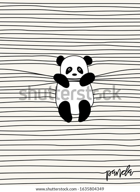Cute Panda Stripe Vector Illustration Stock Vector (Royalty Free ...