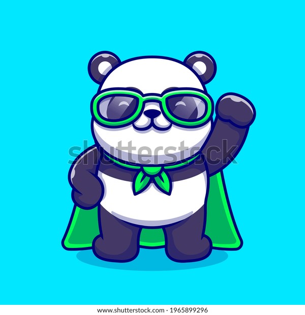 Cute Panda Super Hero Cartoon Vector Stock Vector (Royalty Free ...