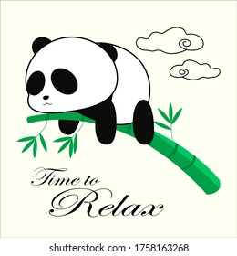 Cute Panda Time Relax Stock Vector (Royalty Free) 1758163268 | Shutterstock