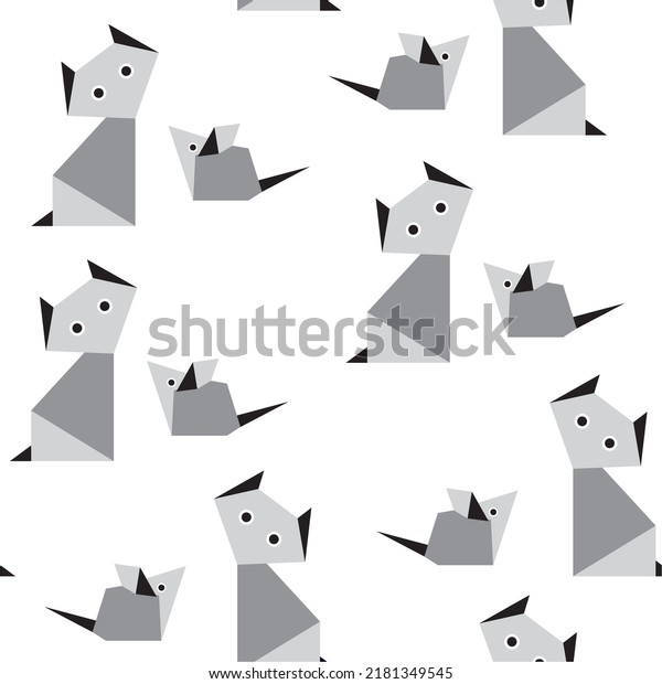 Cute Paper Animals Bright Colors Patterns Stock Vector (Royalty Free ...