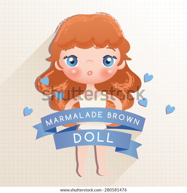 Cute Paper Doll Ginger Red Hair Stock Vector (Royalty Free) 280581476 ...