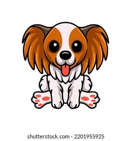 Cute Papillon Dog Cartoon Sitting Stock Vector (Royalty Free ...