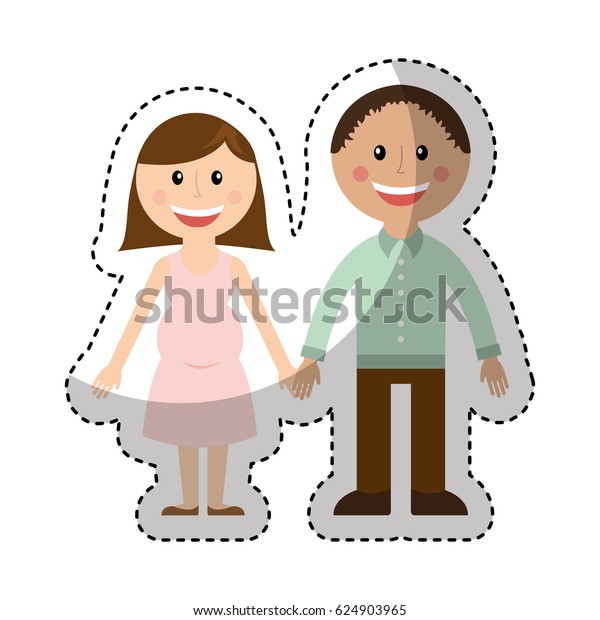Cute Parents Couple Icon Stock Vector (Royalty Free) 624903965 ...