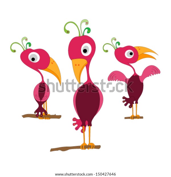 Cute Parrot Positions Vector Collection Stock Vector (Royalty Free ...