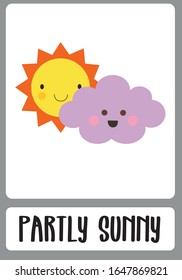 Cute Partly Sunny Illustration Vector Set Stock Vector (Royalty Free ...