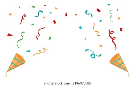 Cute Party Popper Confetti Illustration Set Stock Vector (Royalty Free ...