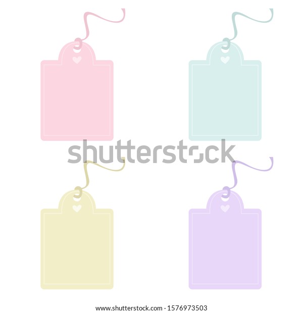 Cute Pastel Colored Tag Delicate Fun Stock Vector (Royalty Free ...