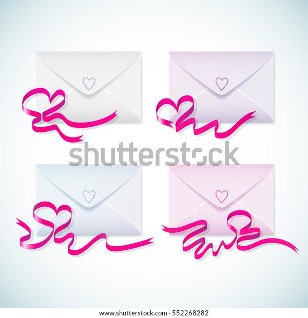 Cute Pastel Colors Envelopes Set Bright: vector de stock (libre de ...