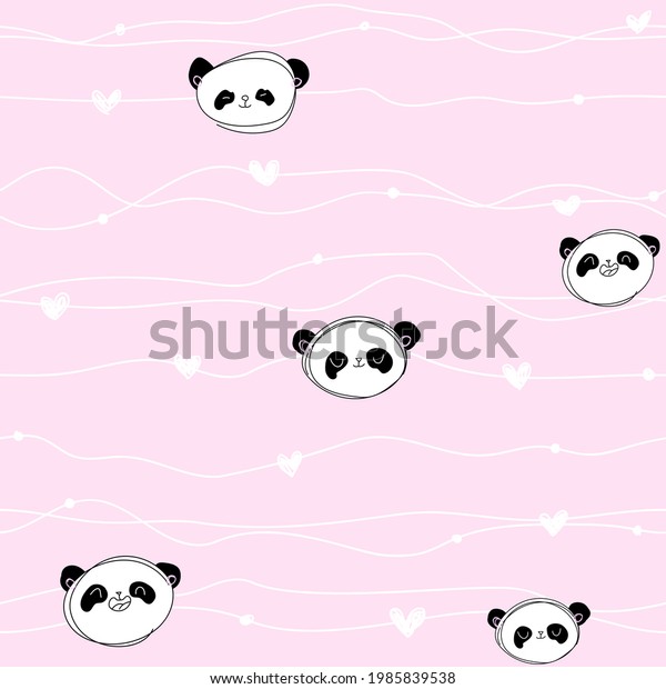 Cute Pastel Pink Pattern Line Doodle Stock Vector (Royalty Free ...