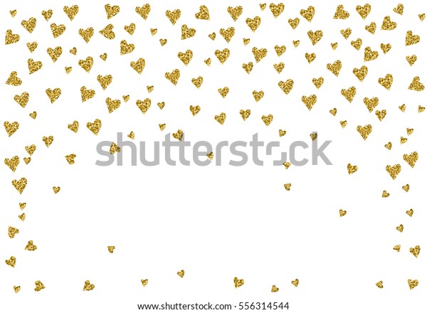 Cute Pattern Gold Hearts Confetti Gold Stock Vector (Royalty Free ...