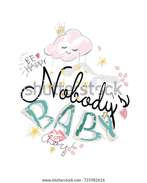 Cute Pattern Slogans Stars Lips Jewelry Stock Vector (Royalty Free ...
