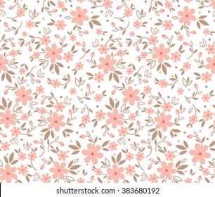 Cute Pattern Small Flower Small Pink Stock Vector (Royalty Free) 383680192