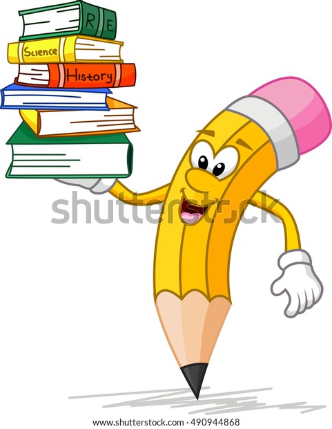 Cute Pencil Cartoon Book Stock Vector (Royalty Free) 490944868 ...