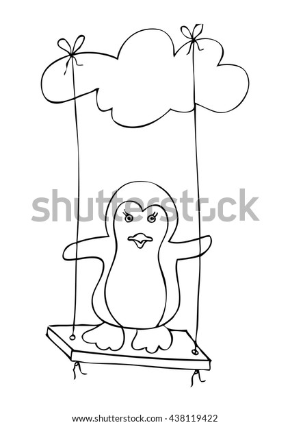 Cute Penguin Swing Cartoon Style Stock Vector (Royalty Free) 438119422 ...