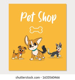 Cute Pet Shop Poster Design Vector Stock Vector (Royalty Free ...
