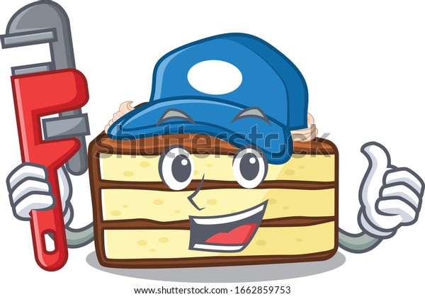 Cute Picture Chocolate Slice Cake Working Stock Vector (Royalty Free ...