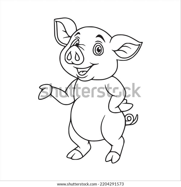 Cute Pig Coloring Book Pages Picturepig Stock Vector (Royalty Free ...