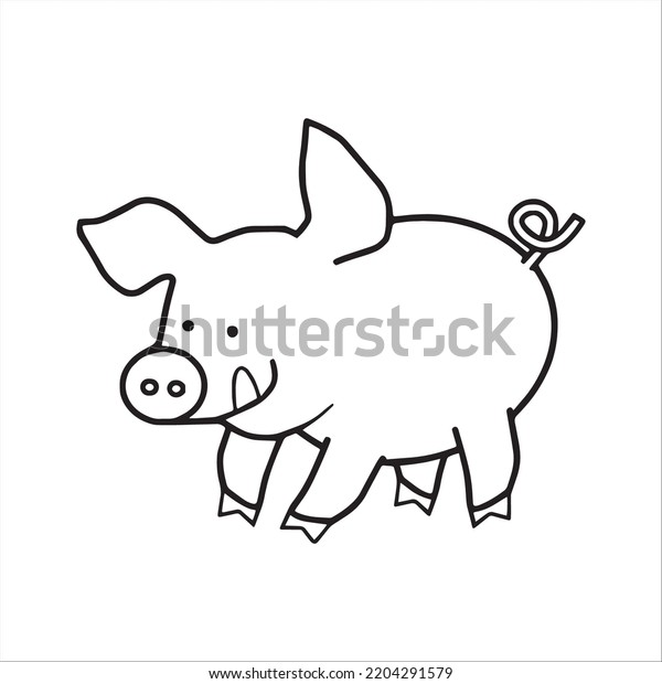 Cute Pig Coloring Book Pages Picturepig Stock Vector (Royalty Free ...