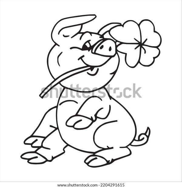 Cute Pig Coloring Book Pages Picturepig Stock Vector (Royalty Free ...