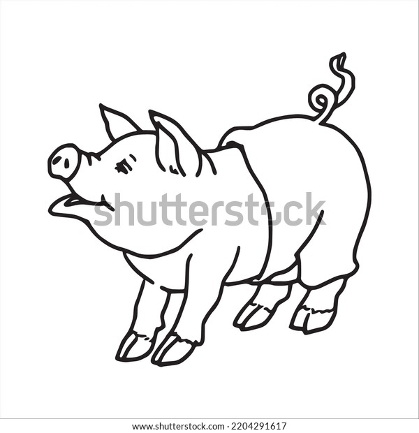 Cute Pig Coloring Book Pages Picturepig Stock Vector (Royalty Free ...