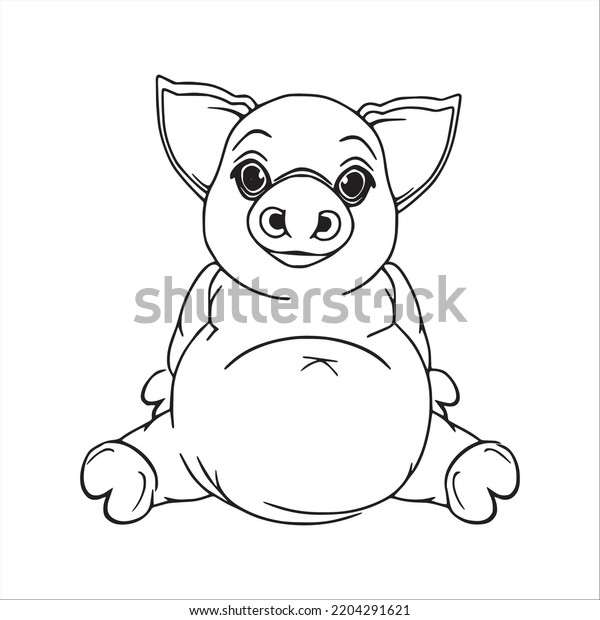 Cute Pig Coloring Book Pages Picturepig Stock Vector (Royalty Free ...