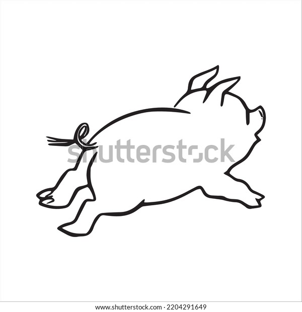 Cute Pig Coloring Book Pages Picturepig Stock Vector (Royalty Free ...