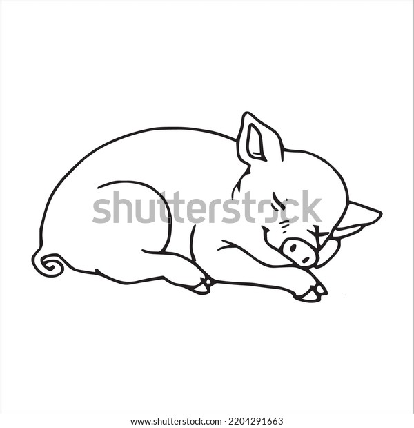 Cute Pig Coloring Book Pages Picturepig Stock Vector (Royalty Free ...