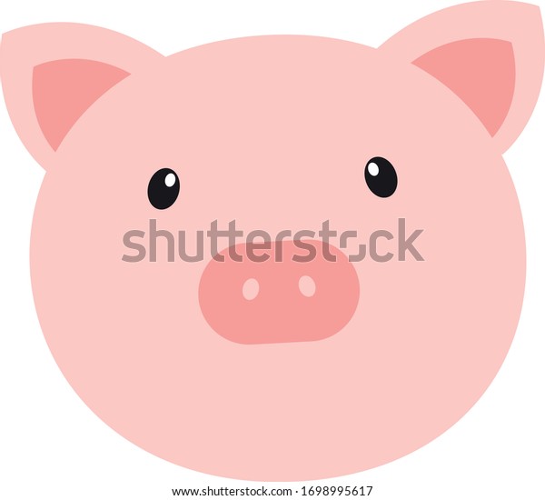 Cute Pig Face Vector Illustration Stock Vector (Royalty Free ...