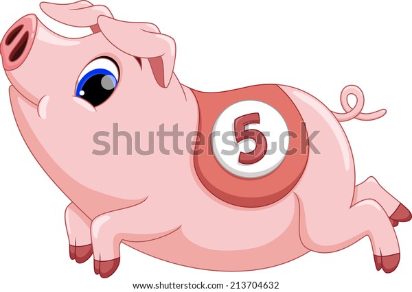 Cute Pig Racing Cartoon Stock Vector (Royalty Free) 213704632 ...