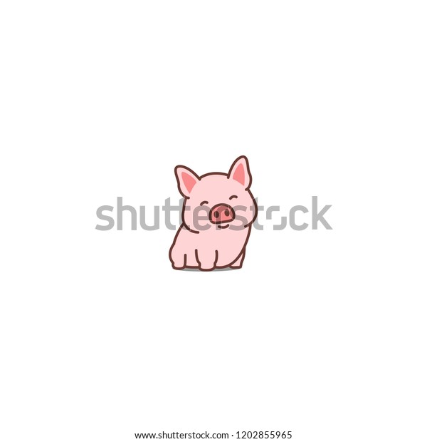 Icono de caricatura de cerdo sonriente, ilustración vectorial