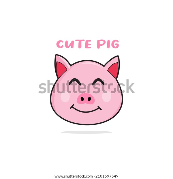 Cute Pig Smiling Cartoon Icon Vector Stock Vector (Royalty Free ...