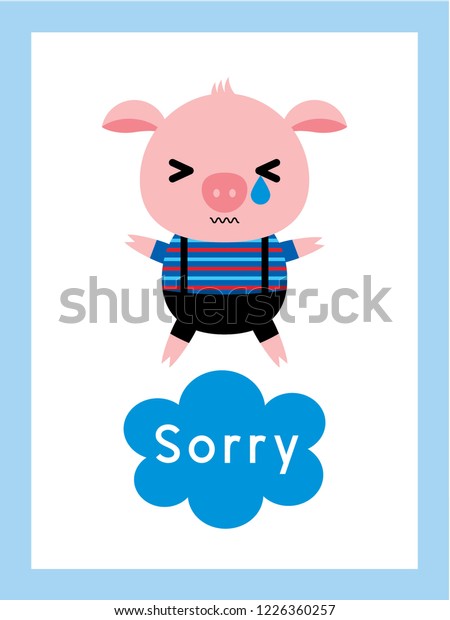 Cute Pig Sorry Card Vector Pig Stock Vector (Royalty Free) 1226360257 ...
